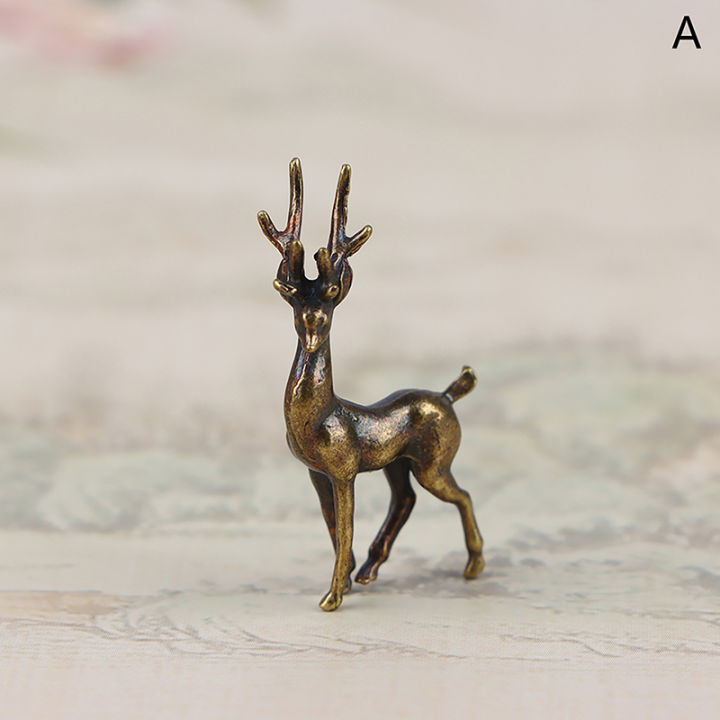 1Pc Copper Alloy Sika Deer Tabletop Small Ornaments Vintage Animal ...