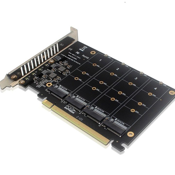 4 Port NVMe to PCIE Adapter Card M.2 NVME to PCIe X16 Adapter 4X32Gbps ...