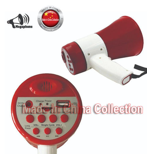Hand Mike Handheld Lithium 619U Megaphone with USB, TF, Record,Siren ...