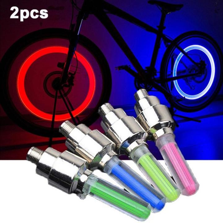 LED neon tire wheel gas nozzle valve Light - Wheel stick light for Bike ...
