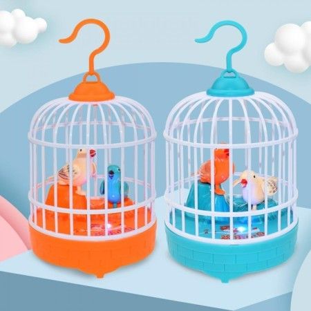 Singing and Chirping Bird Toy in Cage Realistic Sounds and Movements ...