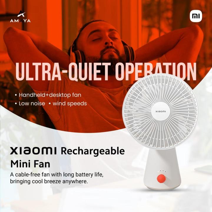 Xiaomi Rechargeable Mini Fan | 18.5h Long Endurance Battery | Daraz.com.bd