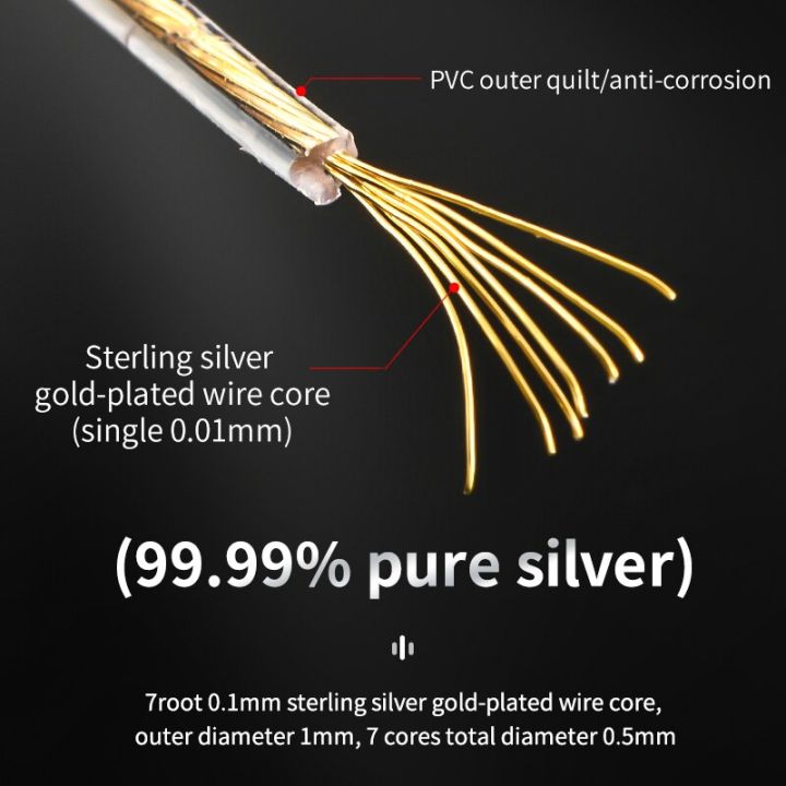 Hi-end DIY HiFi Audio Bulk Cable Gold Plated Pure Silver Machine Inner ...