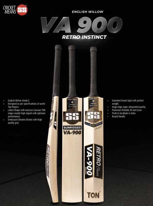 Premium Quality Ss Va-900 Professional Cricket Bat Premium English ...