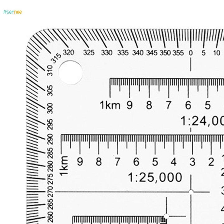 Pocket Grid Accurate Protractor 1:24000 1:25000 1:50000 Degrees Clear ...