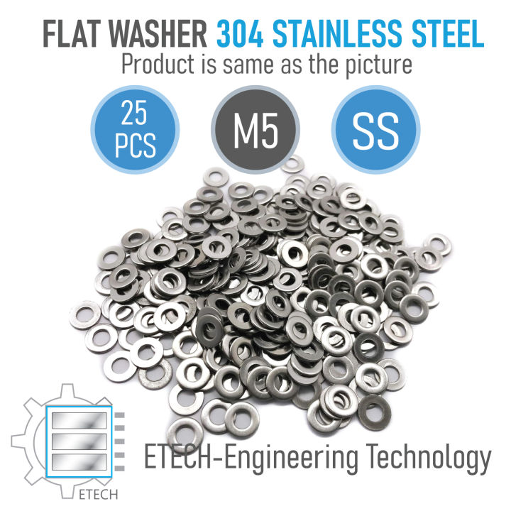 M5 Flat Washer 304 Stainless Steel 5mm Plain Finish for Bolt and Screw | Daraz.com.bd
