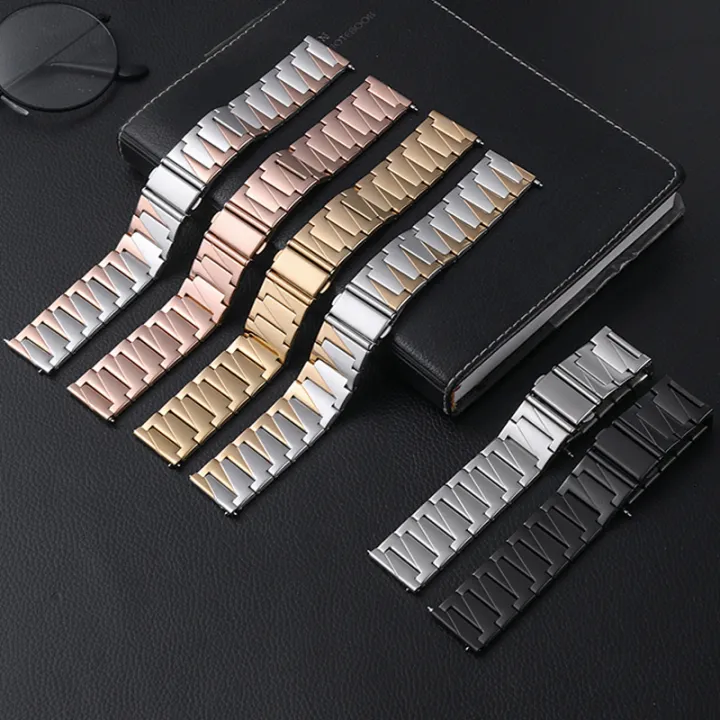 22mm Stainless Steel Premium Watch Band Modern Ladder Style Metal Strap ...