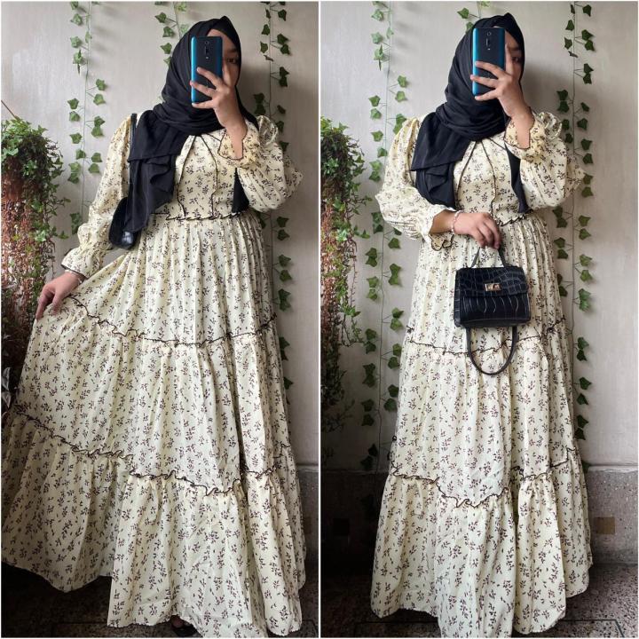 Dream Floral Long dress made with premium soft butter silk for Women ...