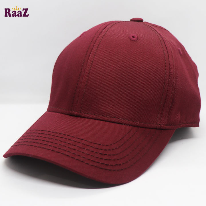 Maroon Premium Quality Solid Color Curved Visor Cap | Daraz.com.bd