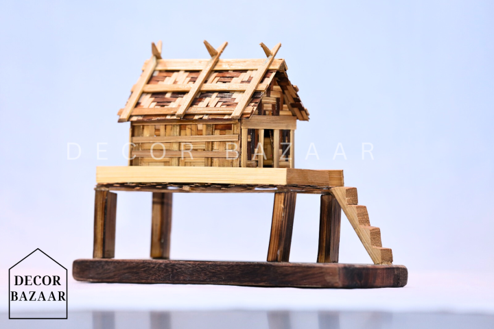 Small House Showpiece, L-9", H-7" Bamboo, Wood, House Showpiece | Daraz ...
