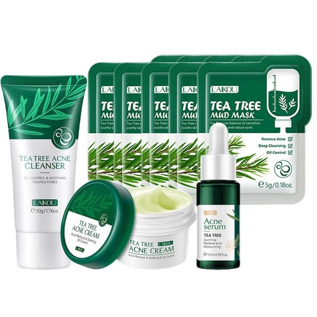 LAIKOU Tea Tree Anti-Acne Skin Care Set Acne Treatment Oil-Control ...