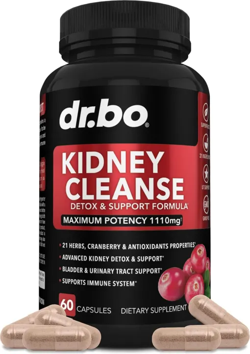 Kidney Cleanse Detox Support Supplement - Natural Cranberry, Juniper ...