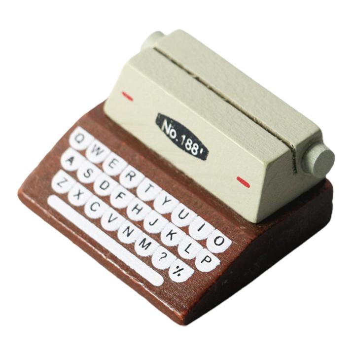 1Set 1:12 Miniature Typewriter Model Lightweight Multifunctional Wood ...