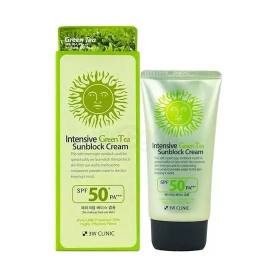 3W Clinic Intensive Green Tea Sunblock Cream SPF 50+ PA+++ - 70ml ...