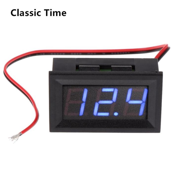 DC 5V-120V Digital Voltmeter Panel Gauge 2 Wires 0.56 inch LED Mini ...