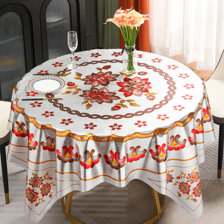 Benzhi bronzing 150cm large round table festive style round PVC ...
