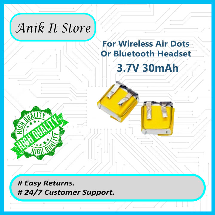 3.7V 30mAh Mini Bluetooth Headset Battery or Bluetooth Circuit Battery ...