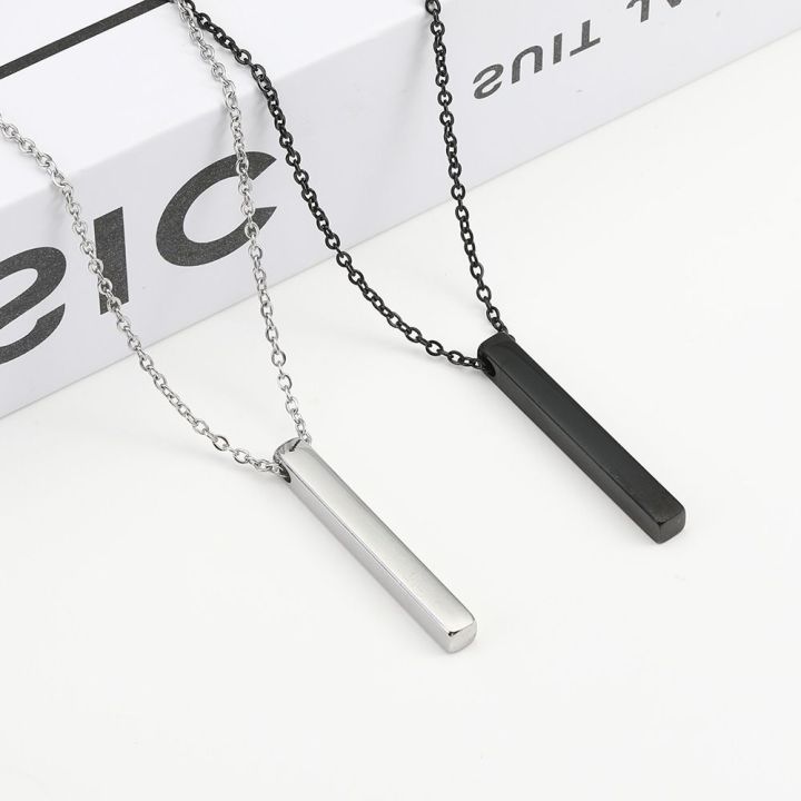 Stainless Steel Square Pendant Necklace Men Chain For Men | Daraz.com.bd