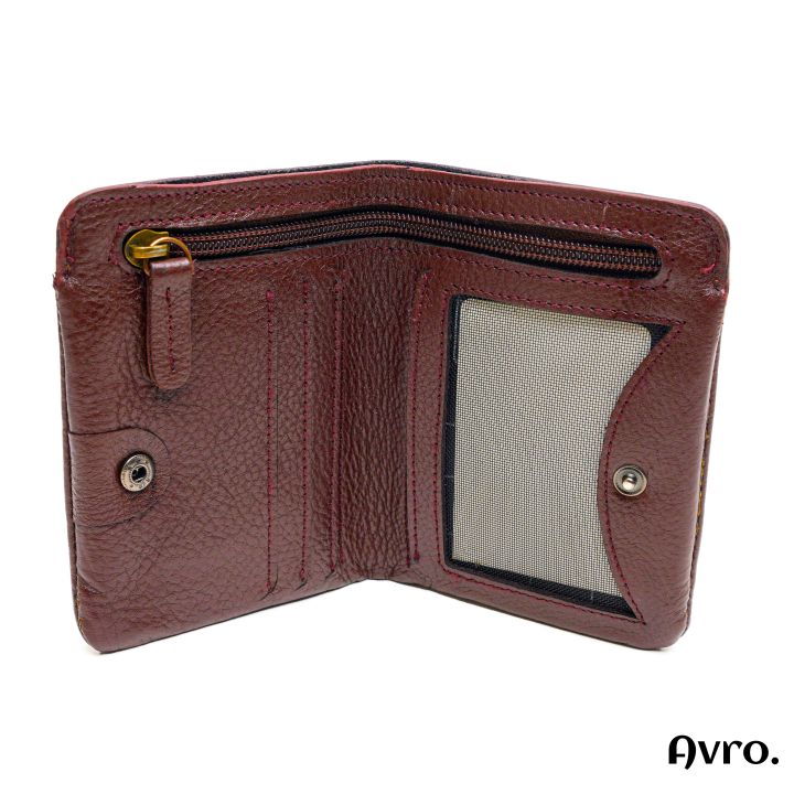 Avro Classic Bifold Wallet With Inner Zipper Pocket Chocolate Wallet ...