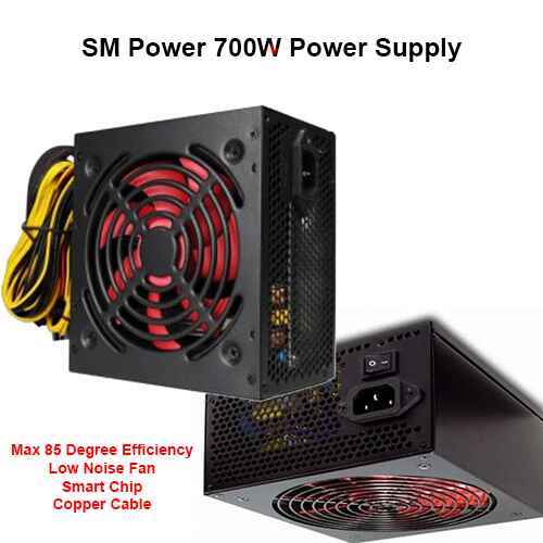 SM Power 700W Power Supply Maximum 85 Degree Efficiency Low Noise Fan ...