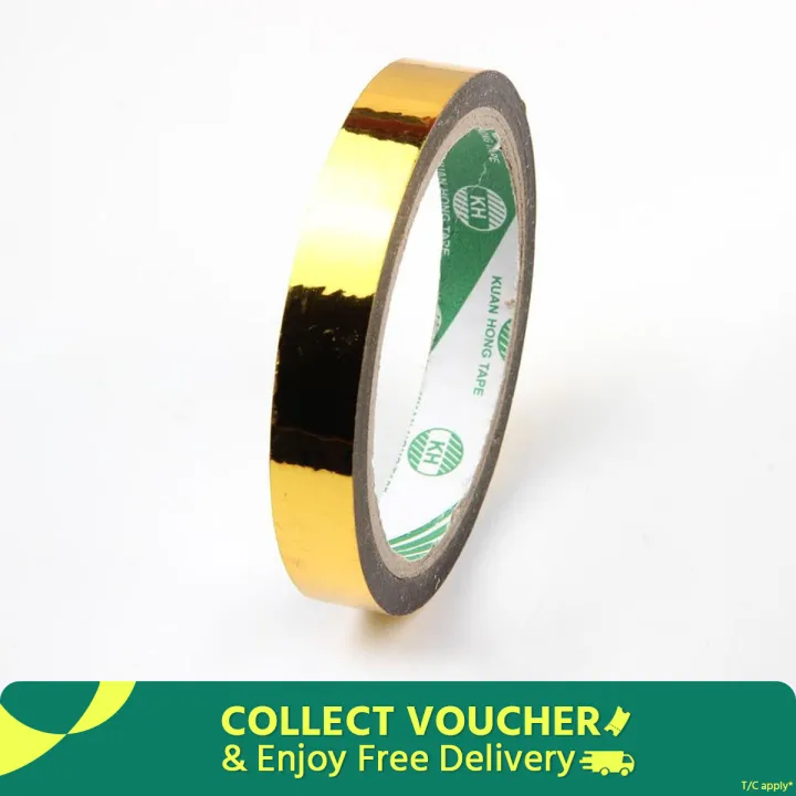 Golden Reflective Adhesive Tape Safty Warning Stripe, Masking Tape DIY ...