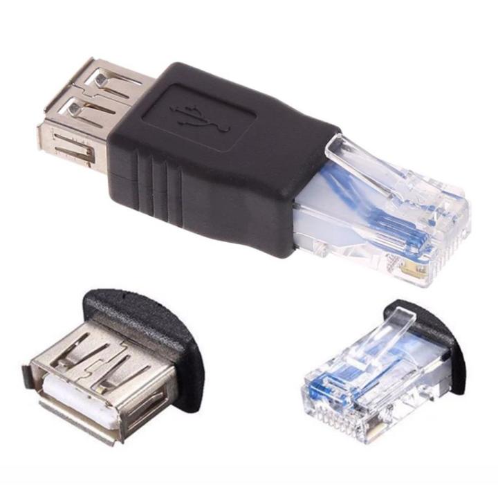 1pcs RJ45 Male Plug to USB AF Type A Female Jack Adapter Socket LAN ...