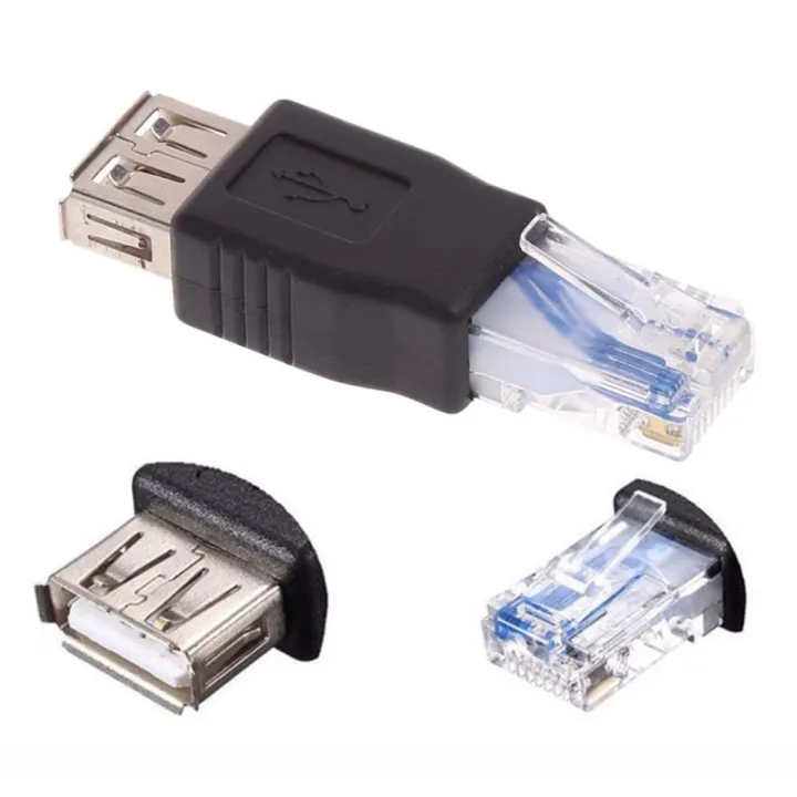 1pcs RJ45 Male Plug to USB AF Type A Female Jack Adapter Socket LAN ...