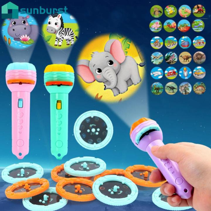 Children Flashlight Toy Projection Cards Baby Early Education ...