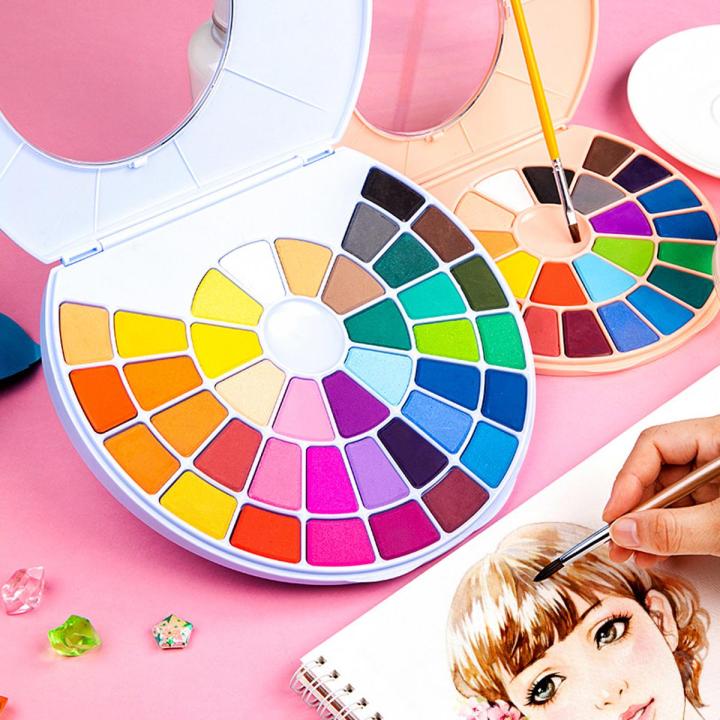 Miya Himi 24 Colors Solid Watercolor Water Art Set Water Color Paint ...