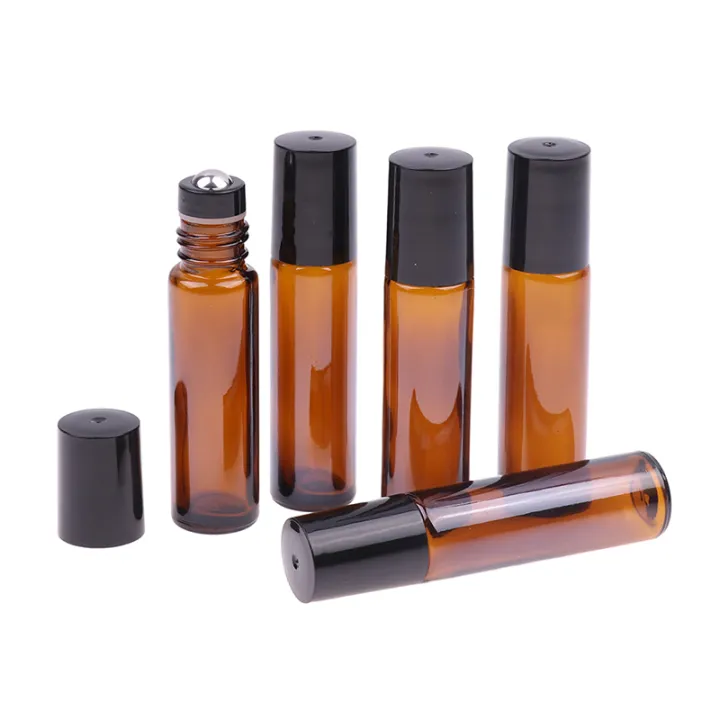 【Thriving】 10ml Amber Thin Roll on Bottle Sample Test Vials with Roller ...