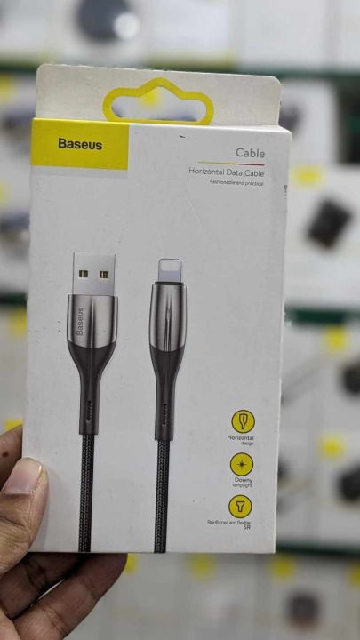 Baseus Horizontal Data Cable with Indicator Lamp for iPhone 1M | Daraz ...