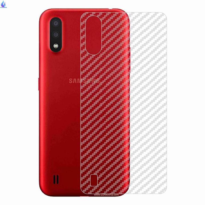 Samsung Galaxy A01 Carbon Fiber Textured Back Screen Sticker | Daraz.com.bd