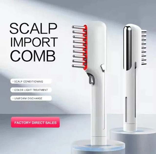 Electric Massage Comb Hair Oil Growth Applicator LED Red Light Therapy ...