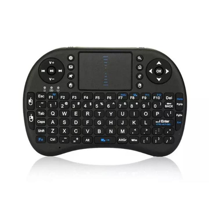 I8-B Wireless Backlit Mini Keyboard With Touch-Pad Rgb Keyboard- Black ...
