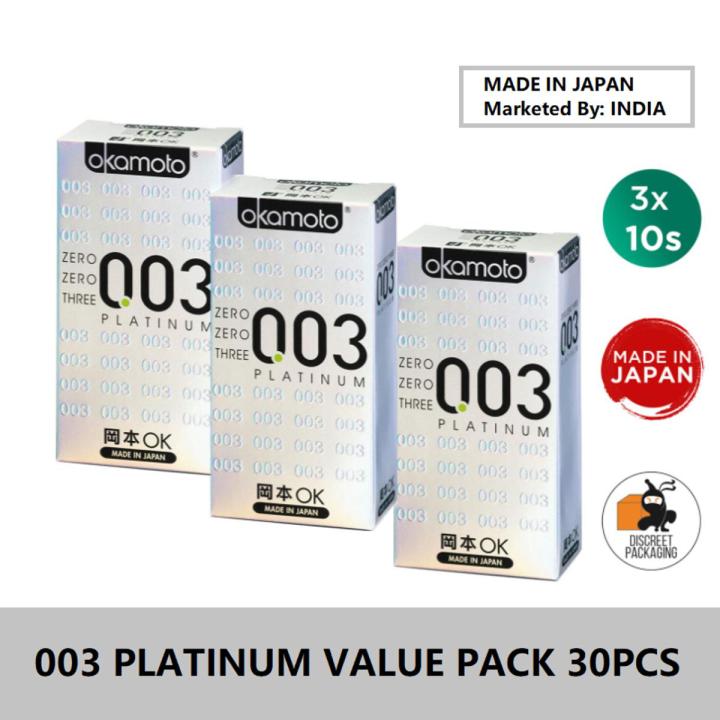 Okamoto 003 Platinum Super Ultra Thin Condoms - 30 PCS VALUE PACK ...