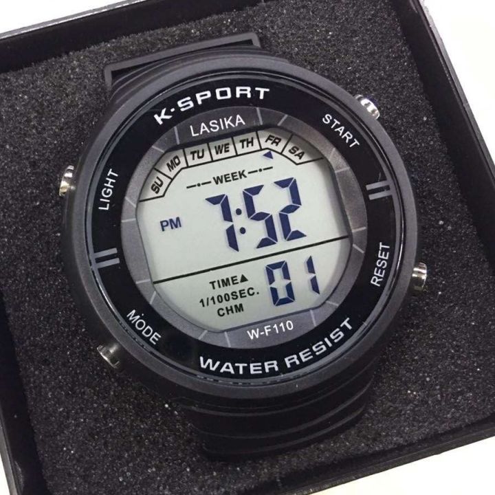 LASIKA W-F110 Sports Fashion Digital Sports Watch Silicon Belt Date ...