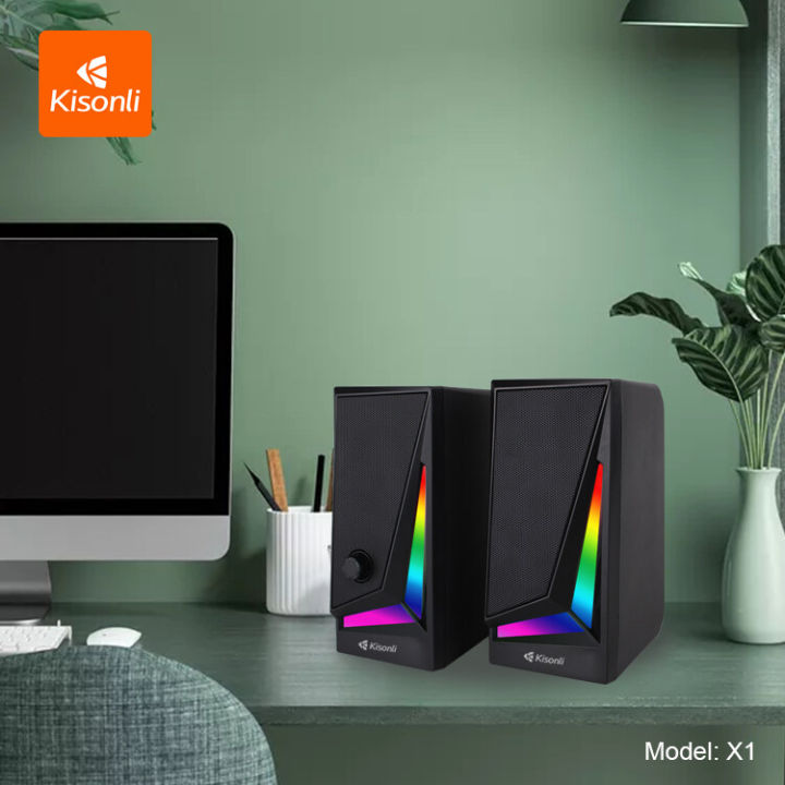 Kisonli x1 rgb stereo USB speaker | Daraz.com.bd