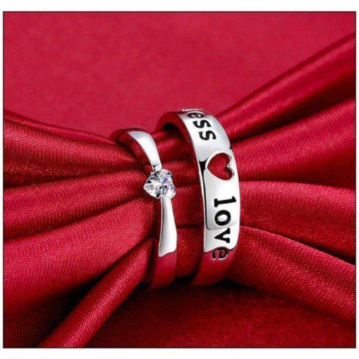 Best Gift Silver Plated couple Ring | Daraz.com.bd