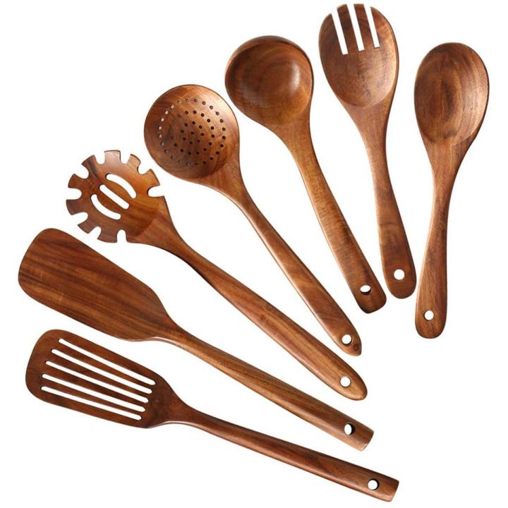 Individual Wooden Kitchen Utensils Set,Wooden Spoons for Cooking ...