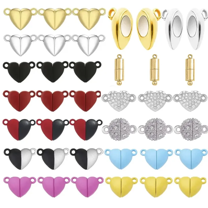 【Factory-direct】 5pair Heart Magnet Connector Clasp End Connector ...