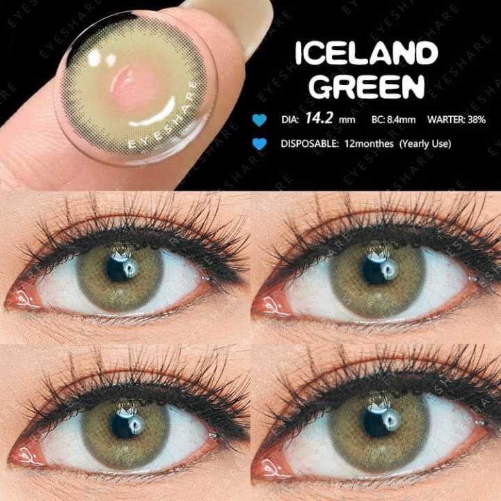 KSSEYE brand iceland GREEN eyes colored lenses with lenses kit for eyes ...
