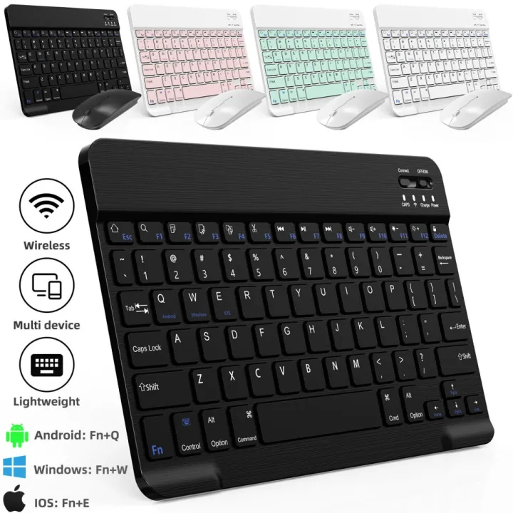 Bluetooth Keyboard Multi-Device Dual Mode Rechargeable Wireless Mouse ...