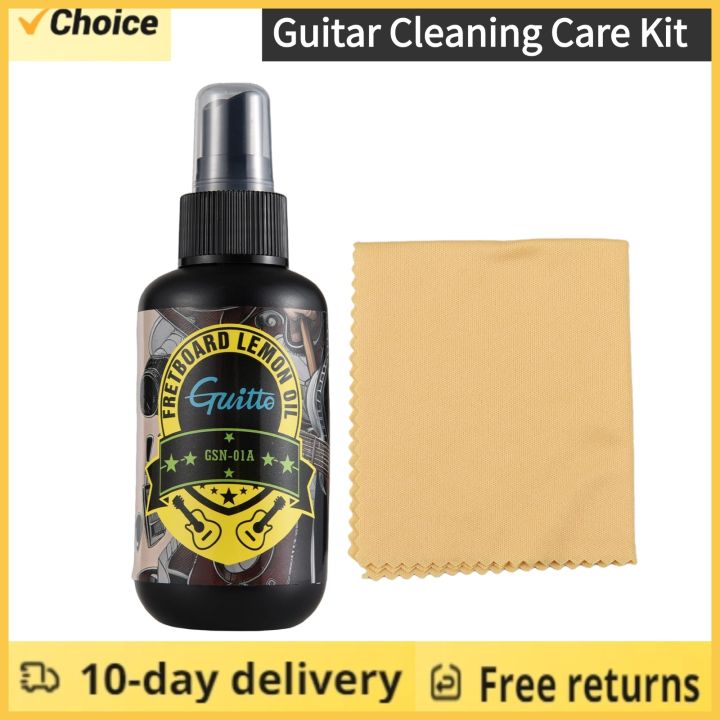 【Bestseller】 Guitar Cleaning Care Kit 120ml Fretboard Lemon Oil with ...
