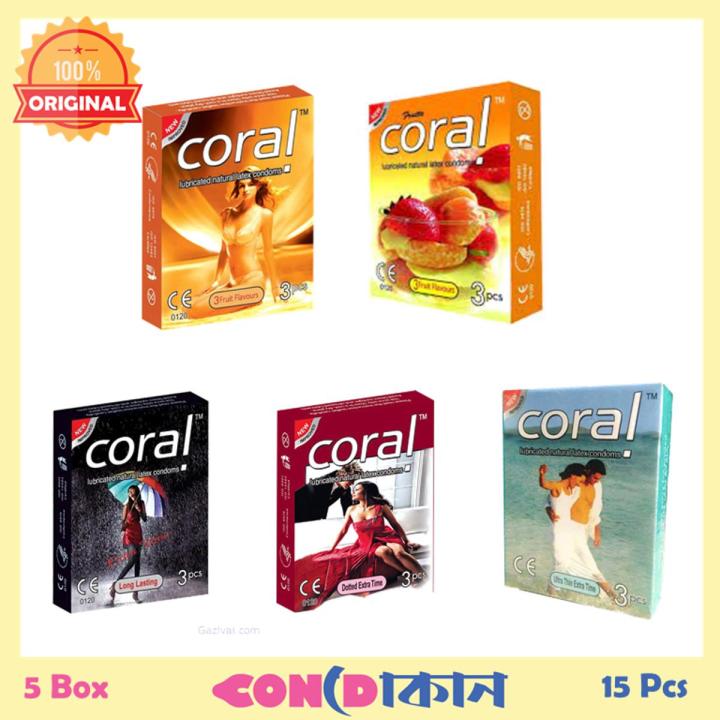 Coral Combo 5 Box ( 3 x Long Lasting, 3 x Dotted Extra Time, 3 x Ultra ...