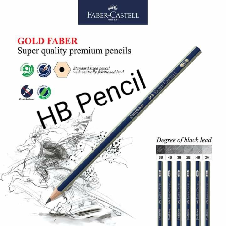 Faber Castle Gold faber pencil HB/2B/3B/4B/6B | Daraz.com.bd