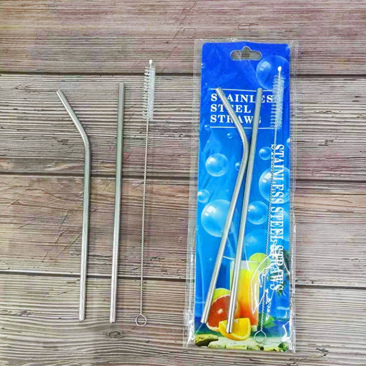 Stainless steel straw set & color elbow straw creative cocktail ...