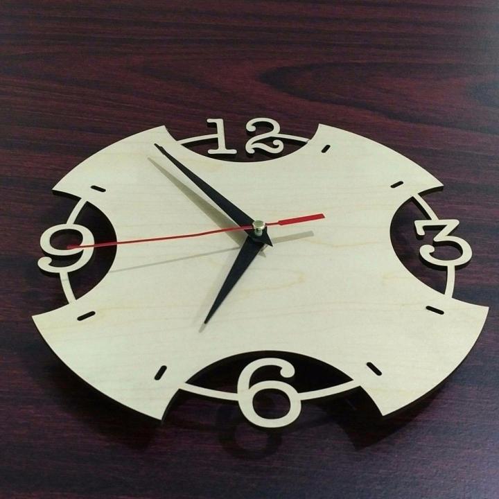 Wooden laminated board Clock hanging Wall Watch | Daraz.com.bd