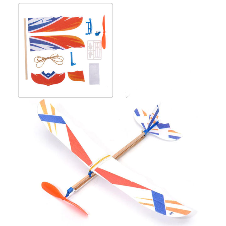 【3C VictoryEagle】Rubber Band Elastic Powered Flying Plane Airplane Kids ...