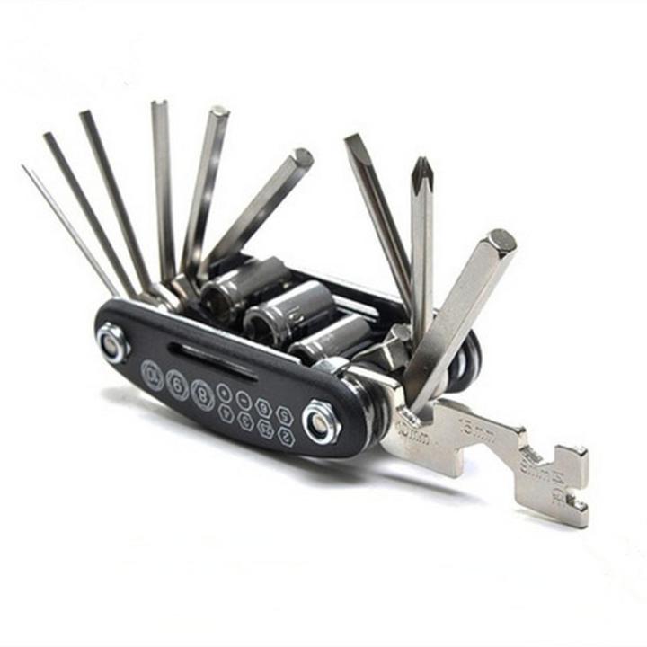 16 in 1 Bike Pocket Repair Tools Set Bicycle Multi-functional Tool Kit ...
