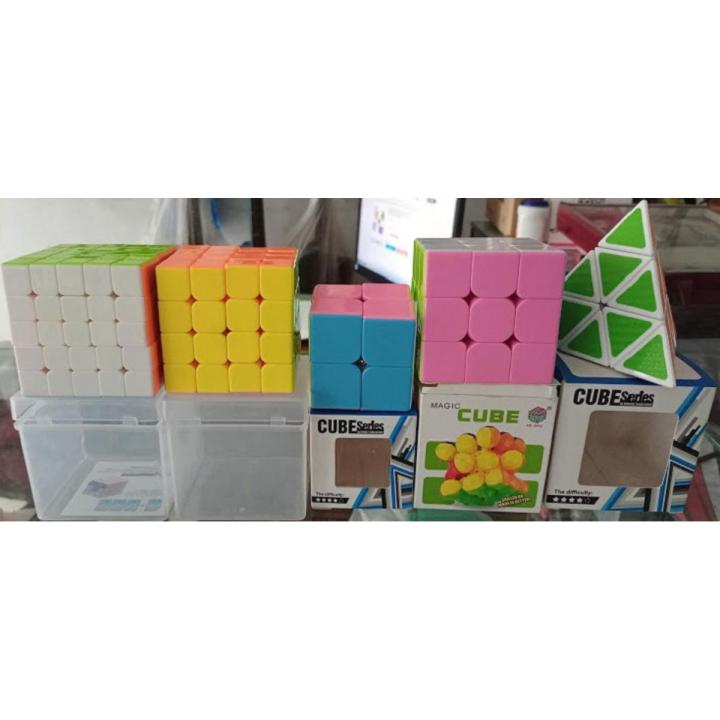 Magic Cube Combo Set of 2x2 3x3 4x4 5X5 & Pyramid Rubiks Cube high ...